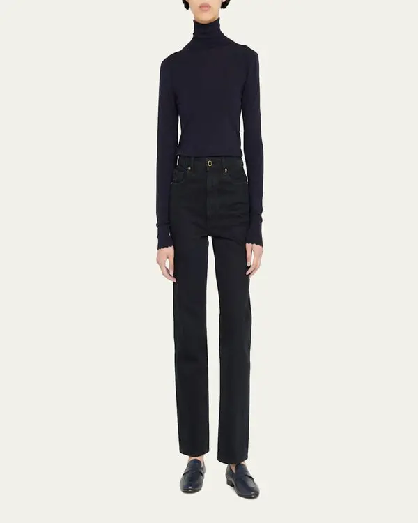 BOUGEOTTE Flaneur Calfskin Penny Loafers - Blue Navy