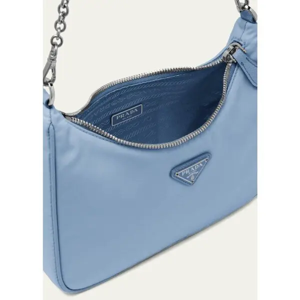 Prada Re-edition 2005 Nylon Shoulder Bag - Celeste