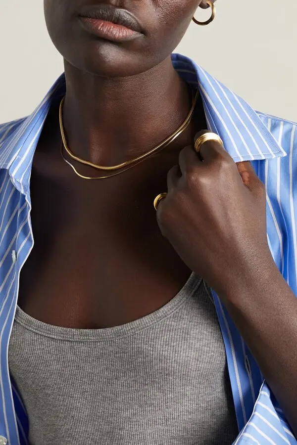 LOREN STEWART Net Sustain Demi Herringbone 10-karat Recycled Necklace