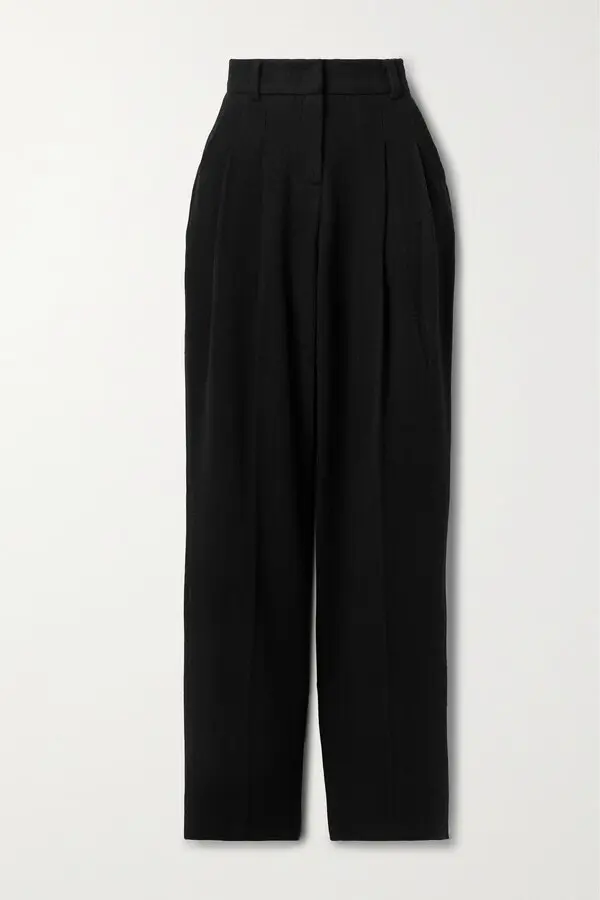THE FRANKIE SHOP Layton Pleated Wool Wide-leg Pants