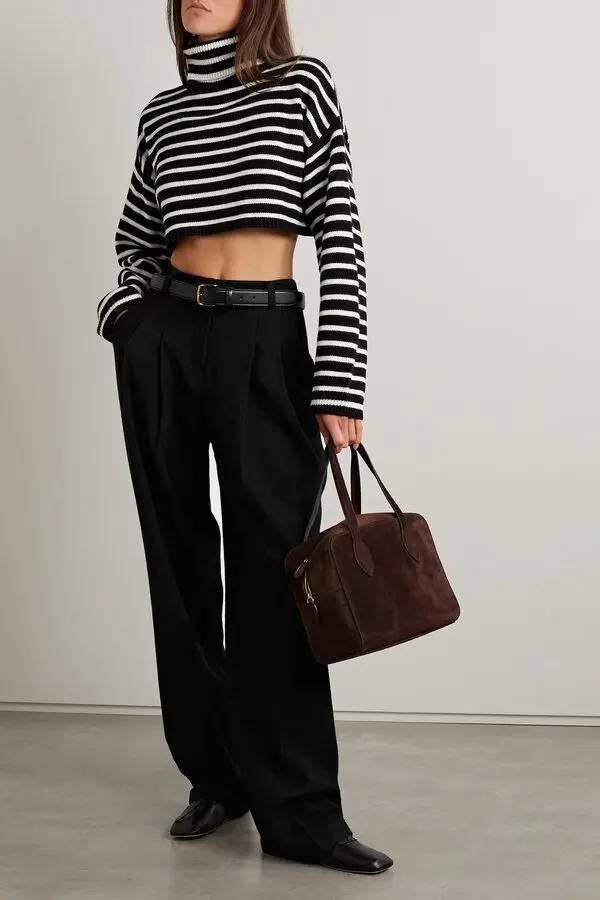THE FRANKIE SHOP Layton Pleated Wool Wide-leg Pants
