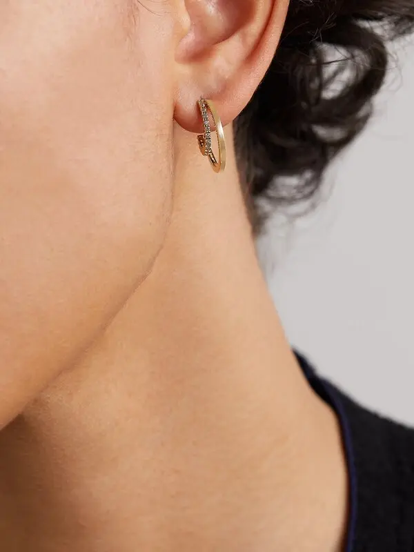 JENNIFER MEYER Double Hoops 18-karat Diamond Earrings