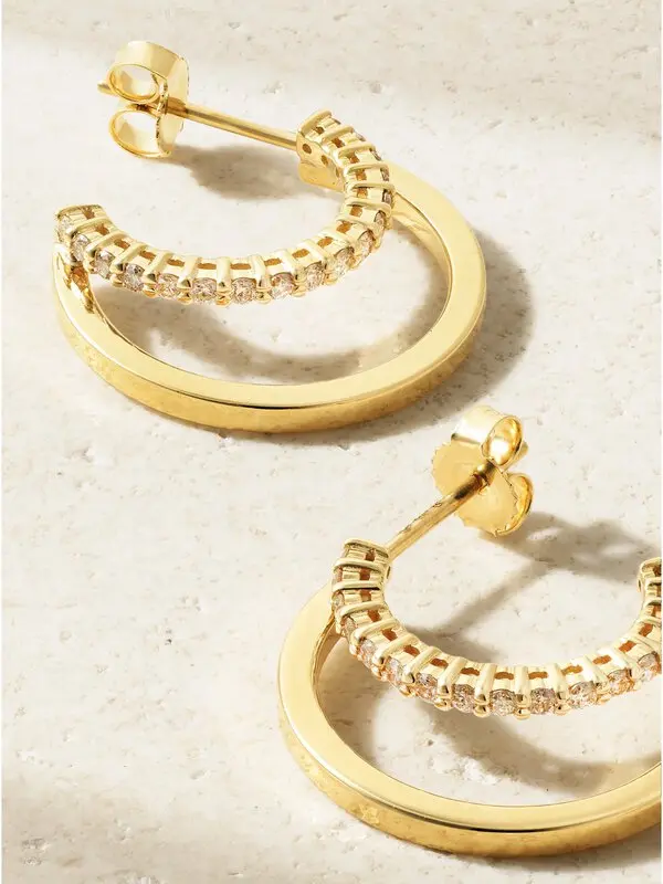 JENNIFER MEYER Double Hoops 18-karat Diamond Earrings