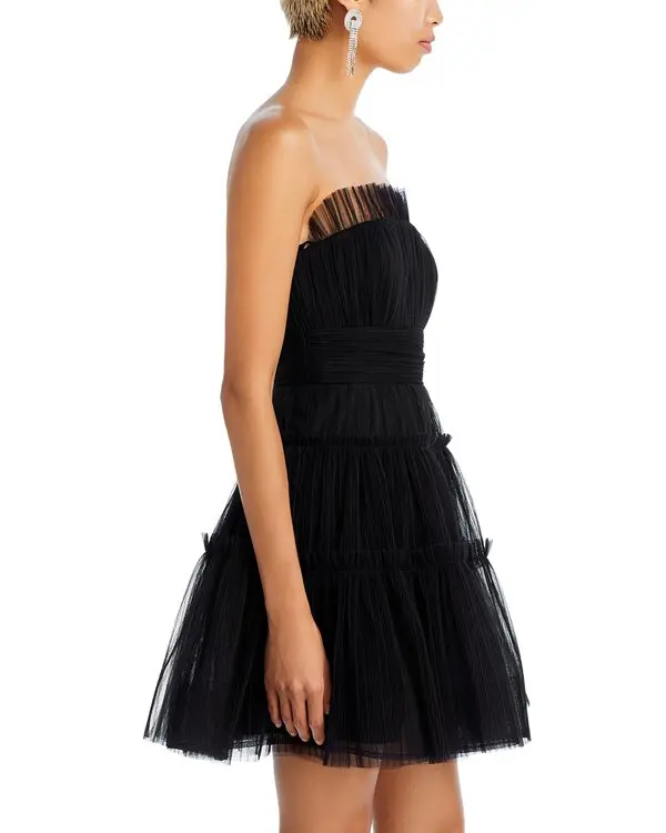 Bcbgmaxazria Strapless Tiered Tulle Mini Dress