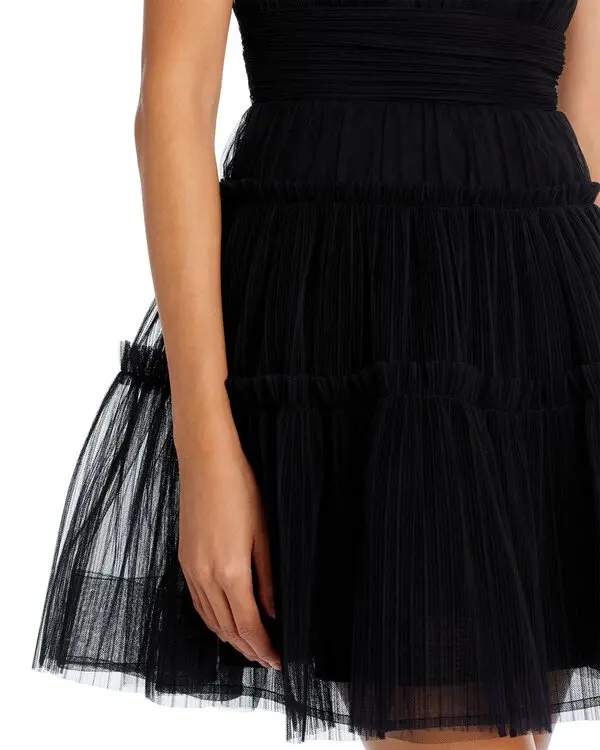 Bcbgmaxazria Strapless Tiered Tulle Mini Dress