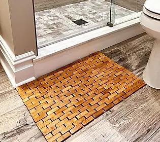 MIND READER Non-slip Bamboo Bath Mat