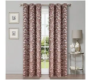 SUPERIOR Bohemian Leaves Blackout 2-piece Curtain Set, 42 X 63 - One-color