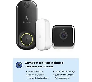 KANGAROOS Doorbell Camera With Indoor/outdoorcamera & Chime