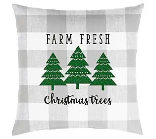 SORRA HOME Farm Fresh Christmas Tree 18' Embroi Dered Pillow - One-color