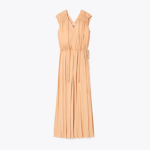 Tory Burch Ruched Jersey Dress - Washed Apricot