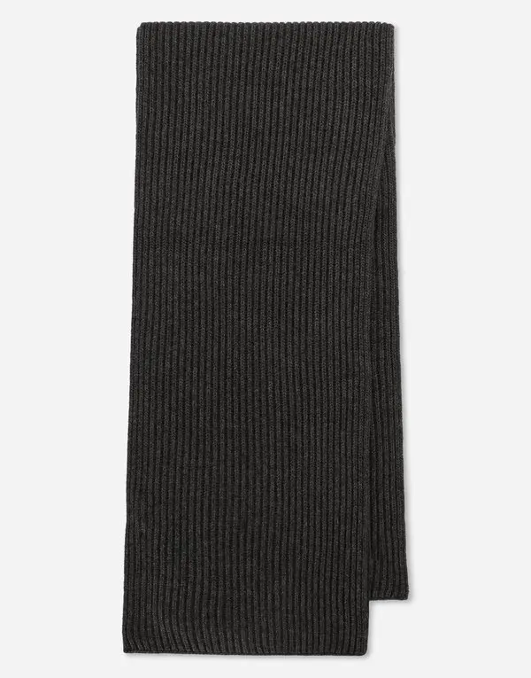 Dolce & Gabbana Wool Scarf With Dg Patch - Grey