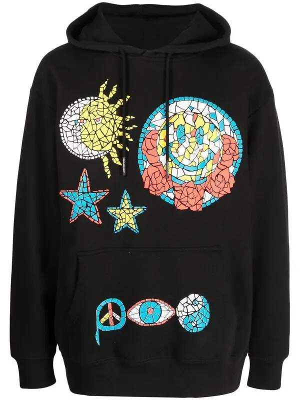 MARKET Mosaic Graphic-print Hoodie - Black