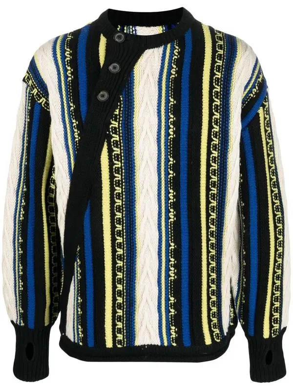 ADER ERROR Frema Striped-knit Buttoned Jumper