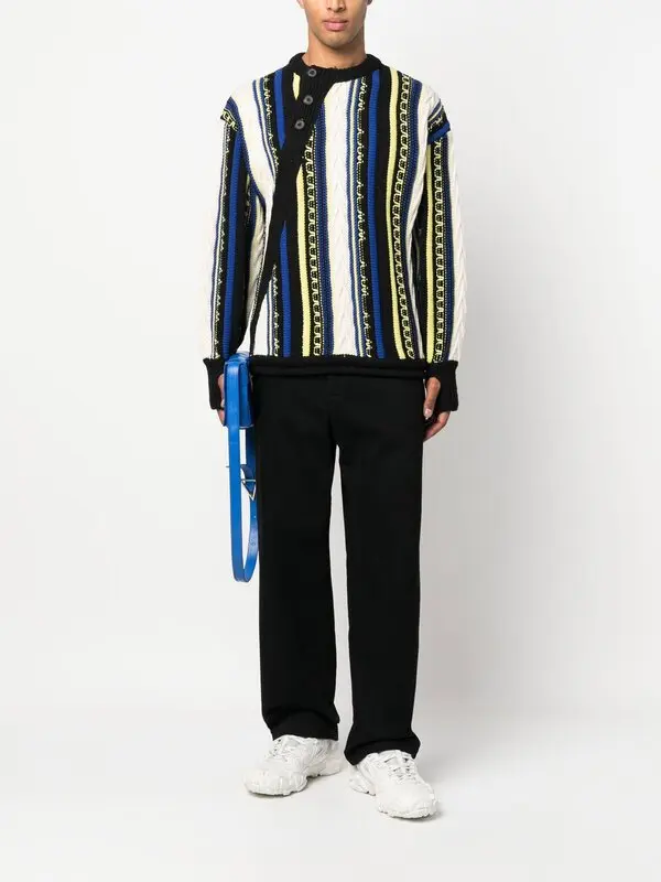 ADER ERROR Frema Striped-knit Buttoned Jumper