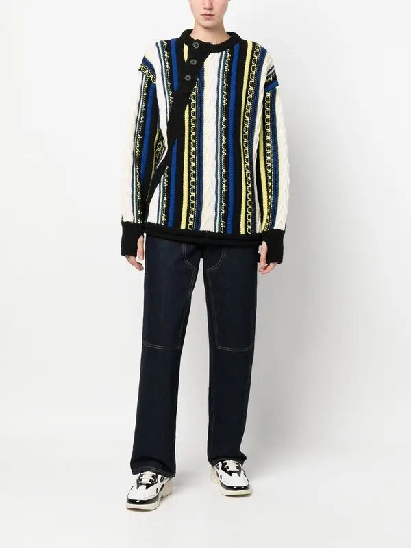 ADER ERROR Frema Striped-knit Buttoned Jumper