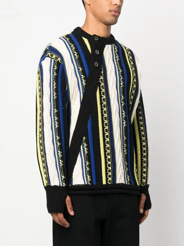 ADER ERROR Frema Striped-knit Buttoned Jumper