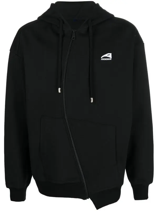 ADER ERROR Curved-zip Long-sleeve Hoodie