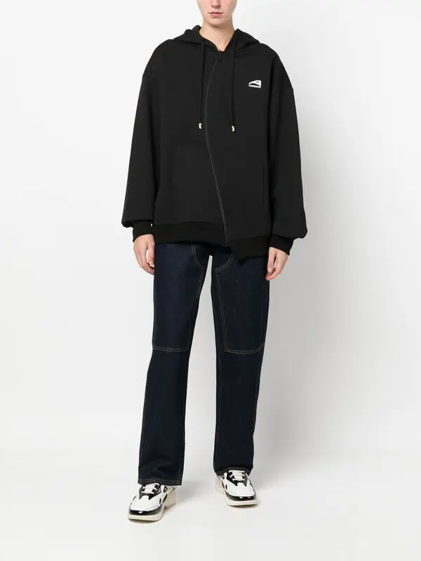 ADER ERROR Curved-zip Long-sleeve Hoodie