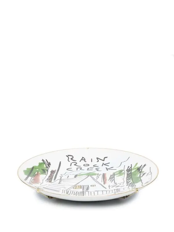 GINORI 1735 Rain Rock Creek Porcelain Plate