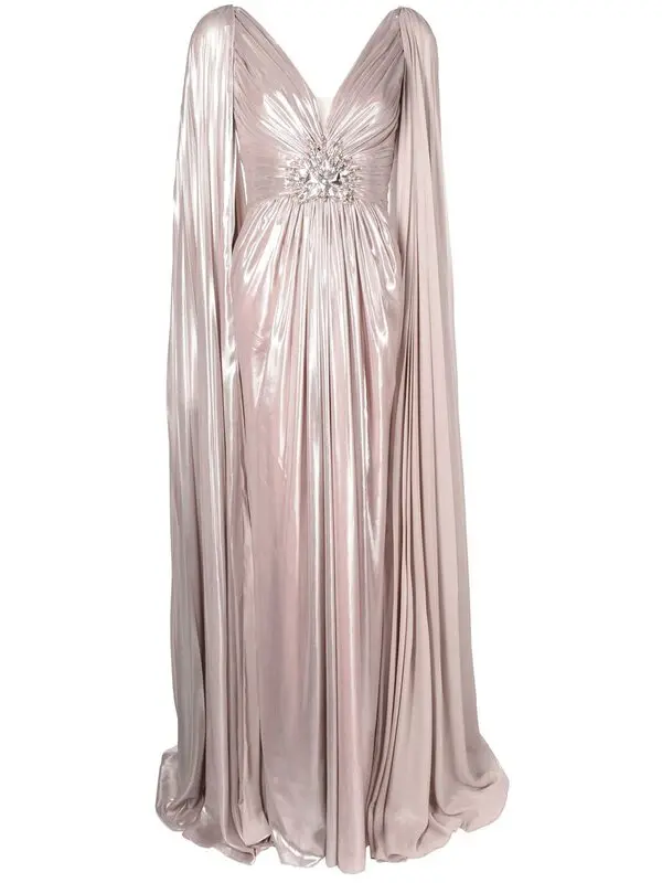 Jenny Packham Celia Cape-sleeved Gown