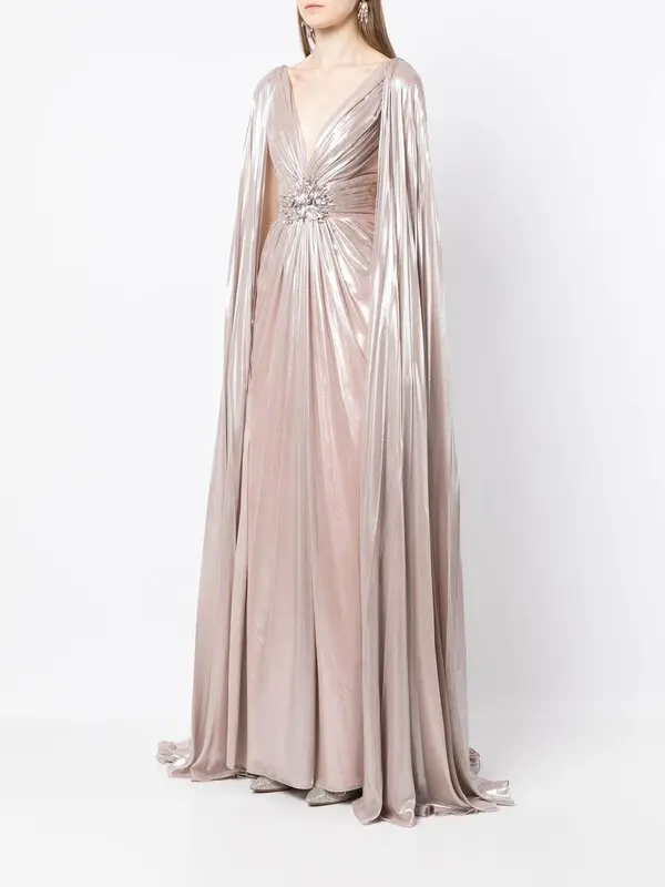 Jenny Packham Celia Cape-sleeved Gown