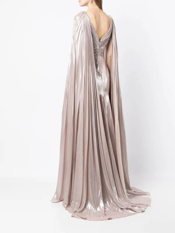 Jenny Packham Celia Cape-sleeved Gown