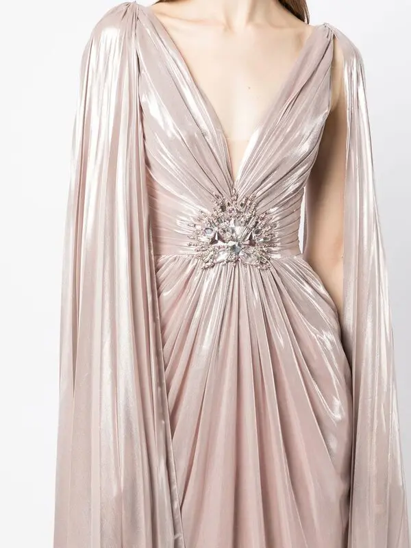 Jenny Packham Celia Cape-sleeved Gown