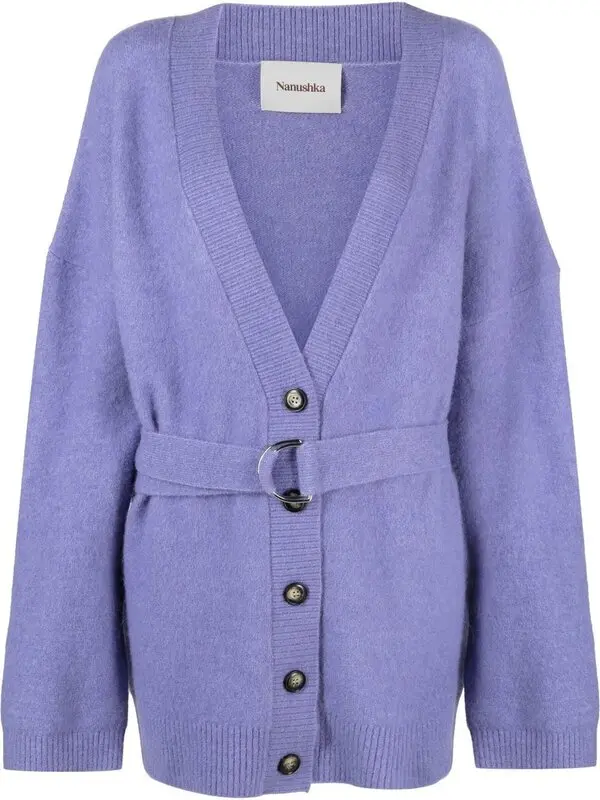 Nanushka Drop-shoulder Cardigan-coat - Purple