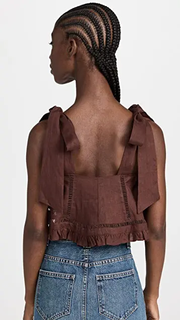 JOSLIN Adele Linen Crop Top