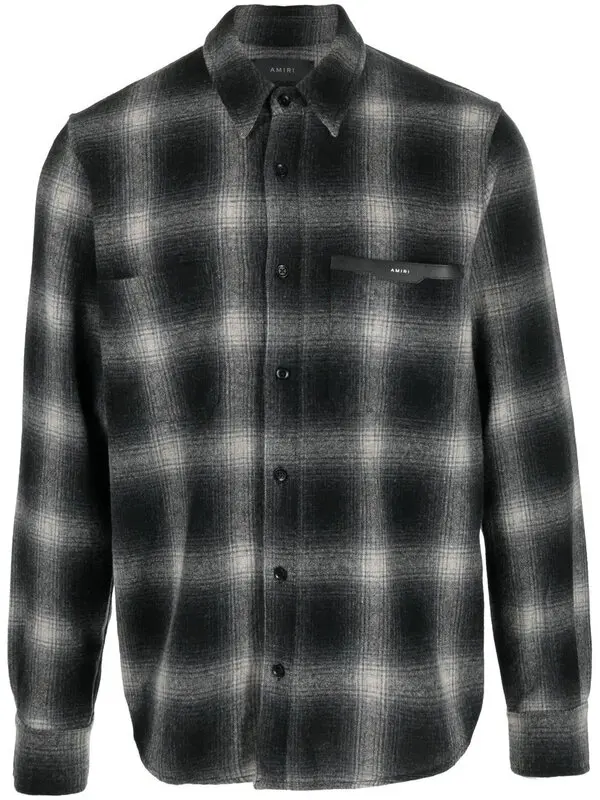 Amiri Logo-patch Check-print Shirt