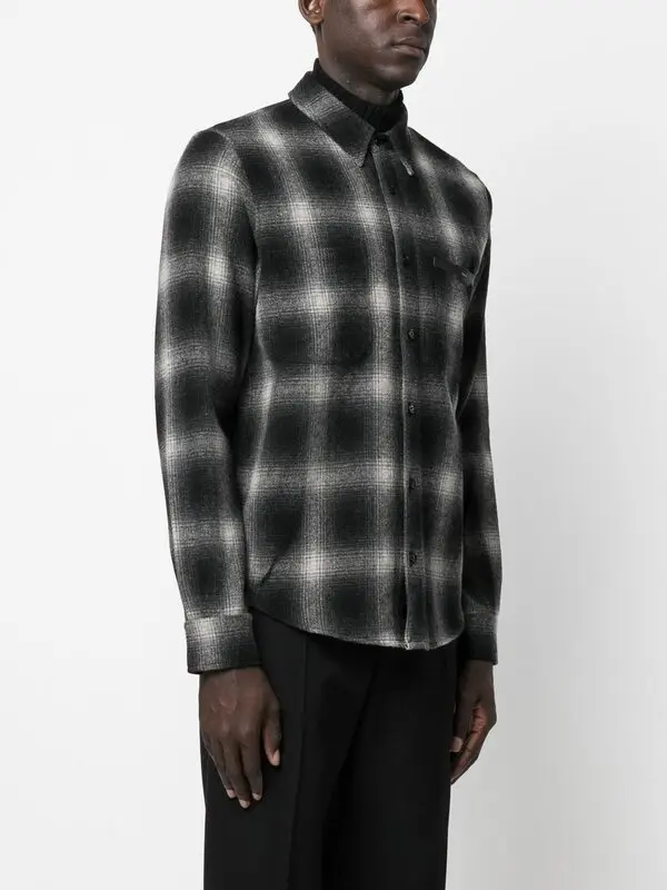 Amiri Logo-patch Check-print Shirt