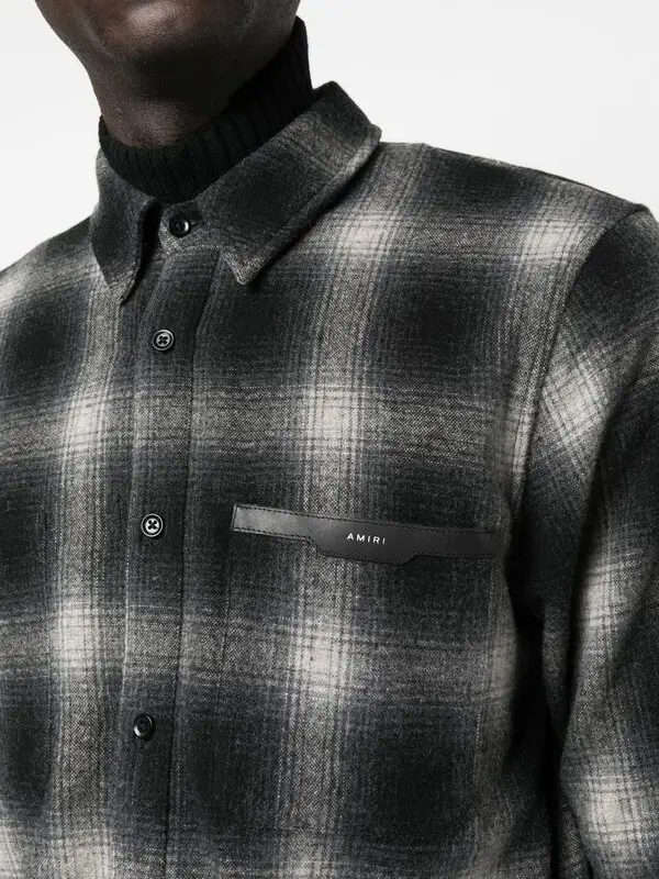 Amiri Logo-patch Check-print Shirt