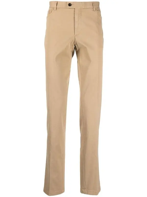 BILLIONAIRE Classic Straight Leg Trousers - Neutrals