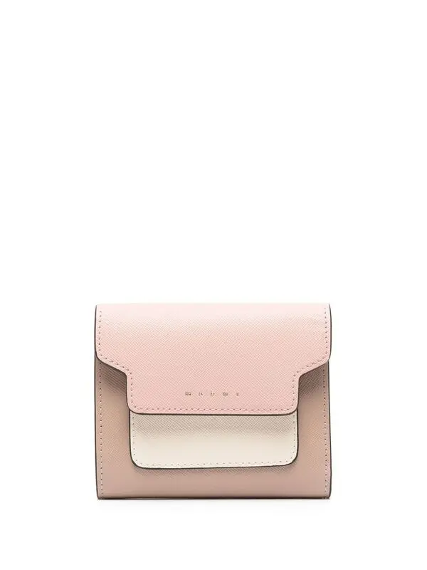 Marni Colour-block Leather Purse - Pink