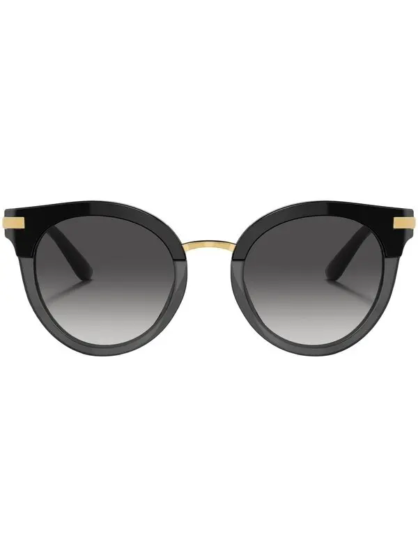 Dolce & Gabbana Round-frame Gradient-tinted Sunglasses - Black