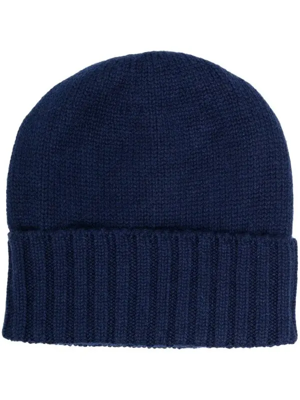 DELL'OGLIO Cashmere Ribbed-knit Beanie - Blue