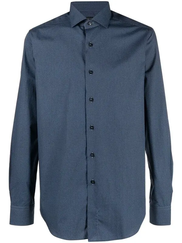 DELL'OGLIO Long-sleeve Button-up Shirt - Blue