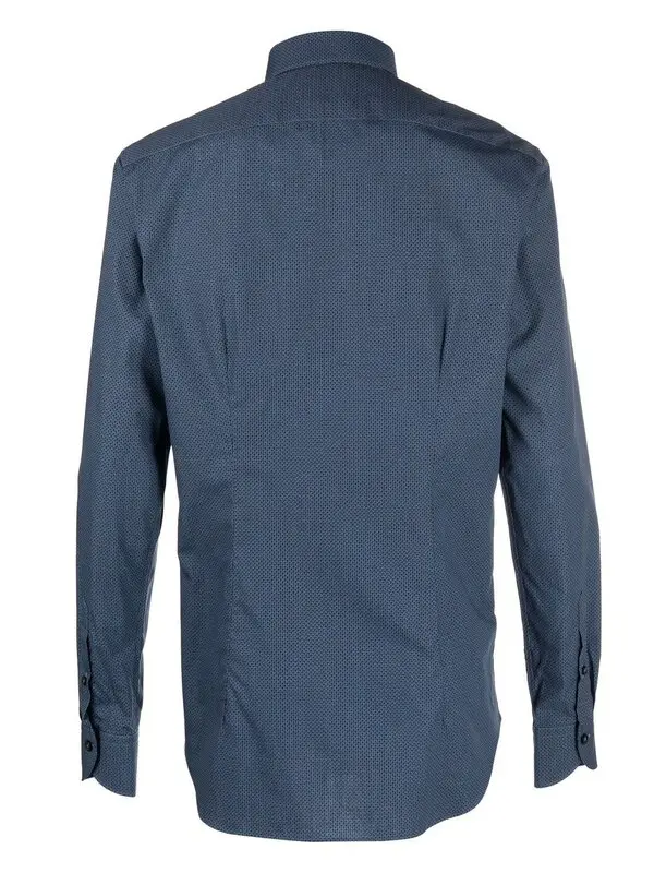 DELL'OGLIO Long-sleeve Button-up Shirt - Blue