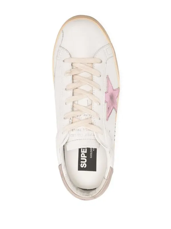 GOLDEN GOOSE Super-star Nappa Leather Sneakers With Metallic Star - White