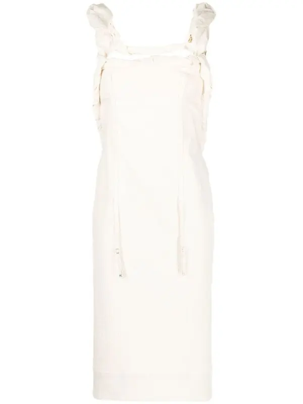 Jacquemus Open-back Ruffle-shoulder Dress