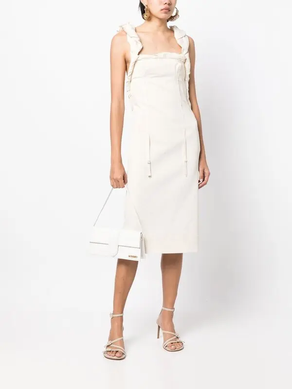 Jacquemus Open-back Ruffle-shoulder Dress