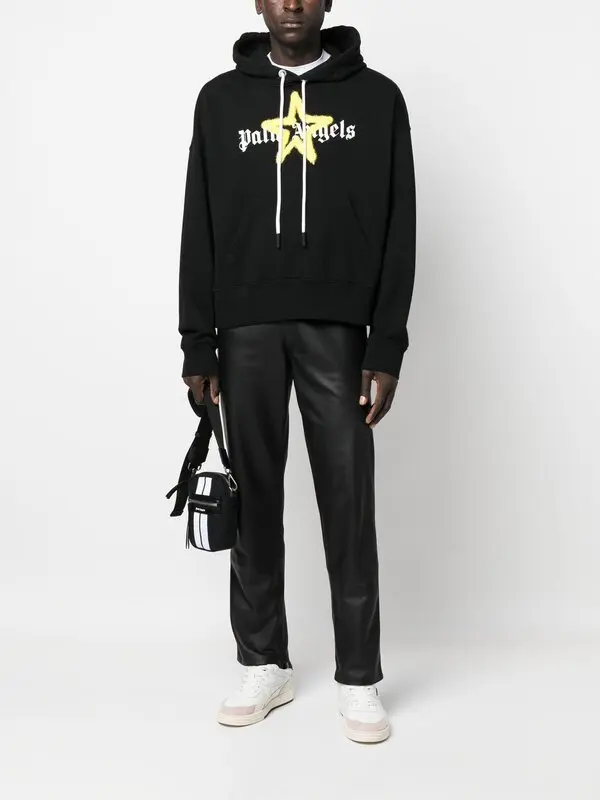 Palm Angels Star Sprayed Logo-print Hoodie