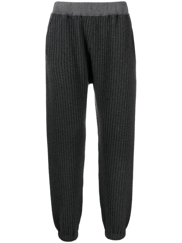WHITE MOUNTAINEERING Ribbed Track Cotton-blend Pants - Grey