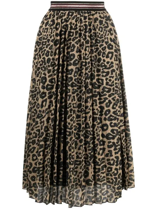 Liu Jo Leopard-print Pleated Midi Skirt