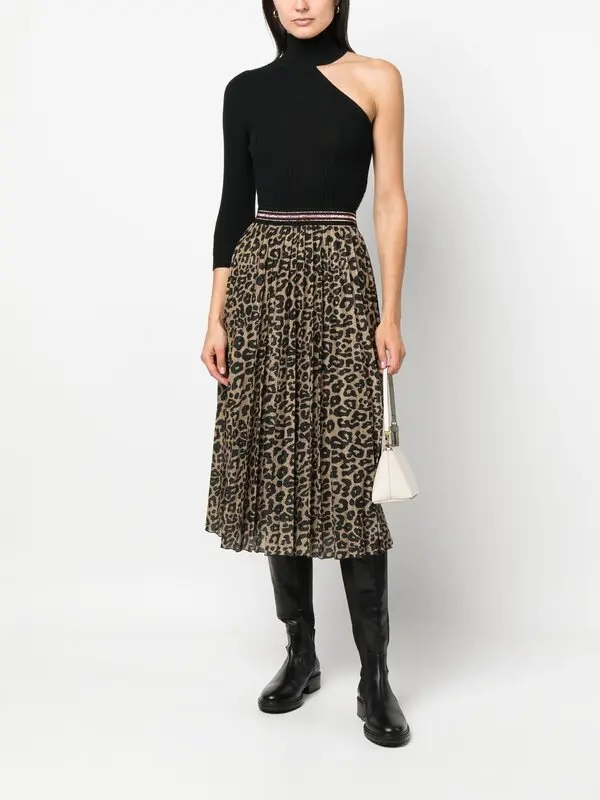 Liu Jo Leopard-print Pleated Midi Skirt