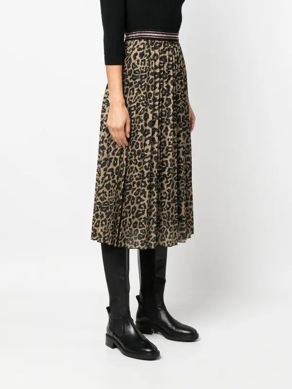 Liu Jo Leopard-print Pleated Midi Skirt