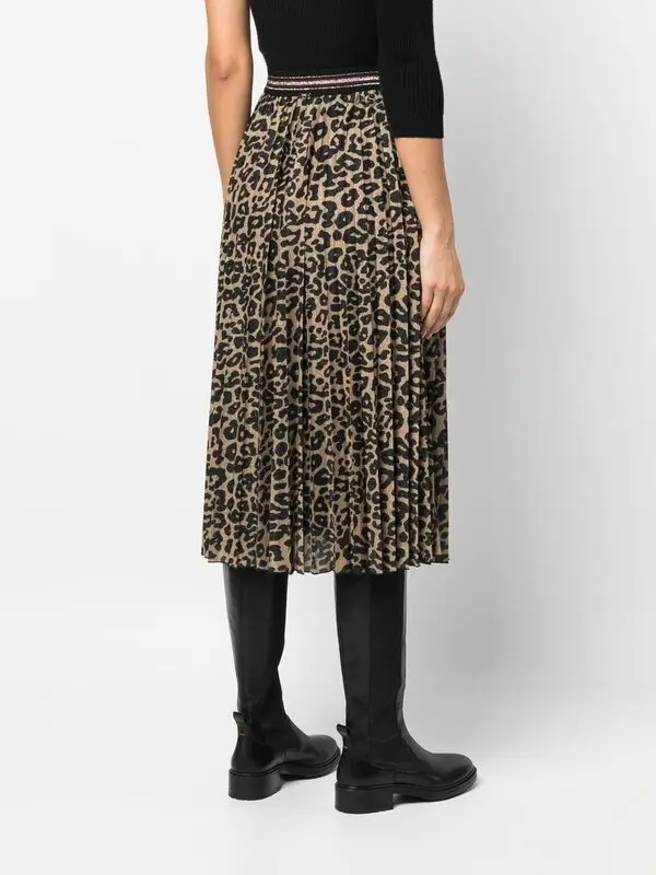 Liu Jo Leopard-print Pleated Midi Skirt