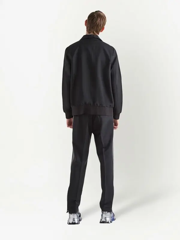 Prada Triangle-Logo Blouson Jacket - Black | Editorialist