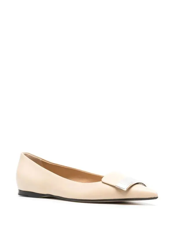SERGIO ROSSI Sr1 Flat Leather Pumps
