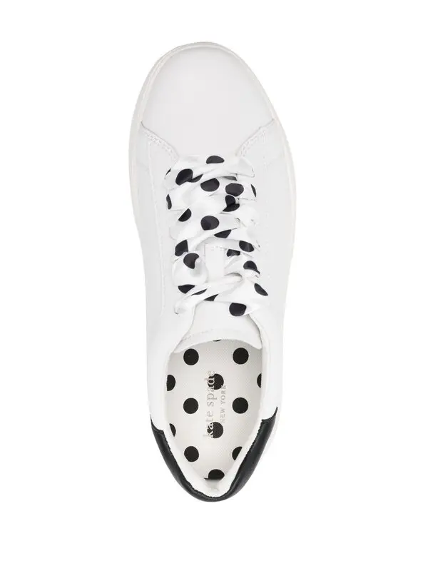 Kate Spade New York Leather Polka-dot Sneakers - White